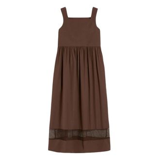 Max Mara Baumwoll-Popeline Kleid ohne &Auml;rmel - - Dresses - Damen - Braun - XS