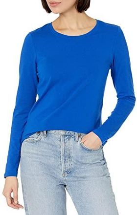 Amazon Essentials T-Shirt à Manches Longues, Col Rond, Coupe Classique (Disponible en Grande Taille) Femme, Bleu Vif, XXL