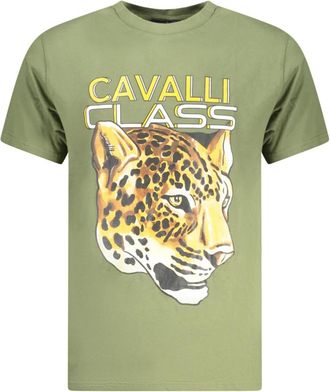 Cavalli Homme, Tops, Vert, Taille: 2XL T-Shirt &agrave; Manches Courtes