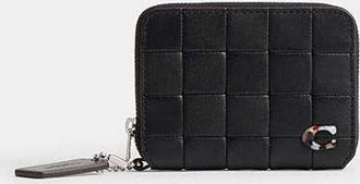 Coach Portemonnaie Aus Upcrafted-Leder Im Schachbrettmuster Und Rundumreißverschluss