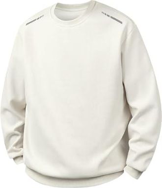 Generic Sweat-shirt moelleux pour homme, sweat-shirt en polaire pour homme, sweat-shirt basique à manches longues, pull de sport ample à col rond, chemise dau