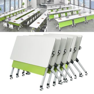 Generic Tragbarer Klapptisch, großer klappbarer Konferenztisch mit Rollen, modularer Schreibtisch für Homeoffice, Besprechungsraum und Veranstaltungsfläche, e