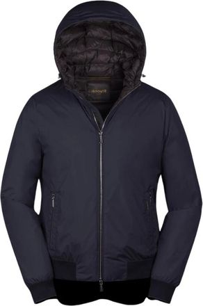 Moorer Homme, Vestes, Bleu, Taille: 4XL Oniro-Stp Hooded Bomber Jacket