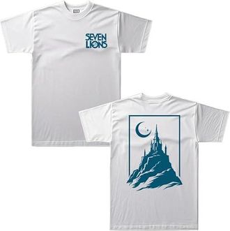 Generic Seven Lions Merch Cresent Moon T-shirt d&eacute;t&eacute; tendance d&eacute;contract&eacute; Y2K T-shirt &agrave; manches courtes Sport Unisexe, blanc, XXS