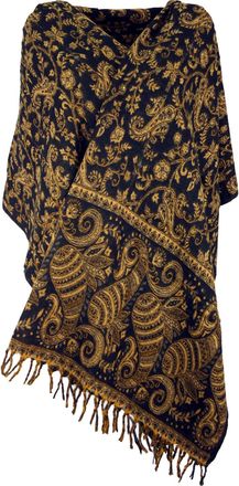 Guru Shop Weicher Pashmina Schal/Stola mit Paisley Muster - Braun, Herren/Damen, Synthetisch