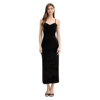 Guess Velour Maxikleid - - Dresses - Damen - Schwarzk - S