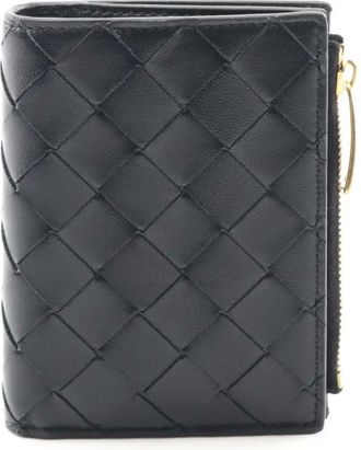 Bottega Veneta 2012-2025 Nappa Intrecciato Bi-fold Wallet small wallets - Schwarz