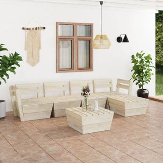 vidaXL 6-tlg. Garten-Paletten-Lounge-Set Impr&auml;gniertes Fichtenholz - Vidaxl