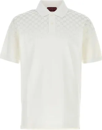 Gucci Poloshirt mit Logo-Stickerei - Weiß