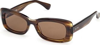 Max Mara Rechteckige Sonnenbrille - - Accessories - unisex - Braun - 53 MM