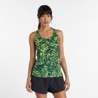 New Balance Femme London Edition RC Essential Printed Tank en Vert, Poly Knit, Taille L