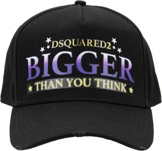 Dsquared2 Baseball Cap mit Kontrastdruck und Schnalle - - Accessories - unisex - Schwarzk - ONE SIZE