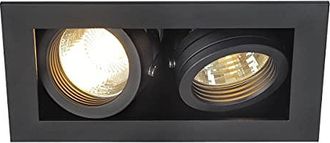 SLV KADUX 2 | Einbauleuchte, Innenbeleuchtung, Deckeneinbauleuchte, LED Spots, Deckenstrahler, Deckenleuchte| Zweiflammig, GU10, rechteckig, schwarz matt,