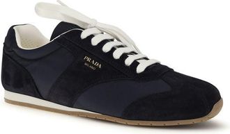 Prada Mens Blue Calf Leather Bos Taurus Athletic Sneakers
