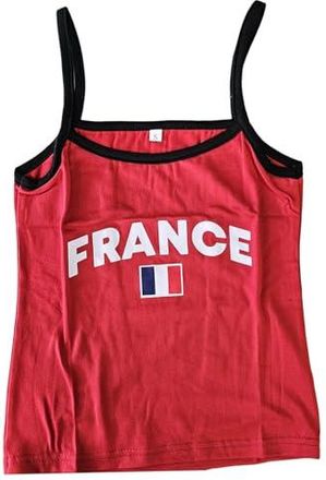 Generic D&eacute;bardeur athl&eacute;tique imprim&eacute; lettres italiennes 2025 sans manches pour femme - Chemise tropicale &agrave; bretelles - Cami dentra&icirc;nement d&eacute;contract&eacute; pour le 