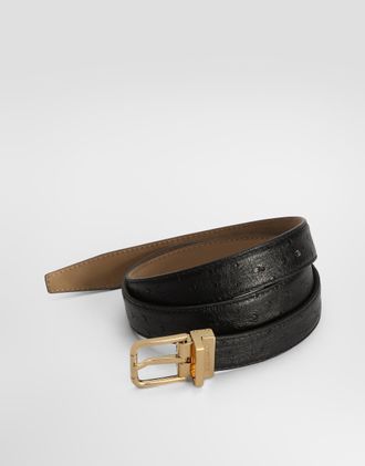 Dolce & Gabbana G&uuml;rtel Aus Strau&szlig;enleder - Mann G&uuml;rtel Schwarz 115