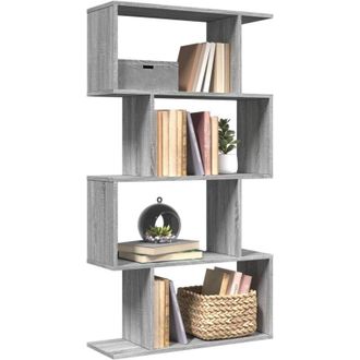 vidaXL Vidaxl - tag&egrave;re s&eacute;paratrice de pi&egrave;ce 4 niveaux sonoma gris 70x24x129 cm
