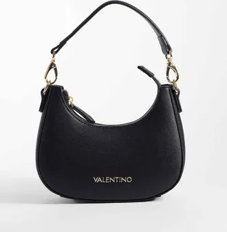 Valentino Zero Re Crescent Umh&auml;ngetasche mit Gurtbandriemen in Schwarz