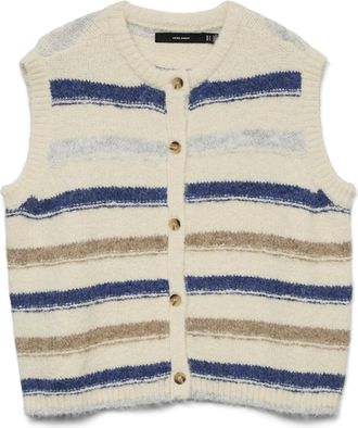 Vero Moda Vmkira Sl O-Neck Stripe Vest Boo