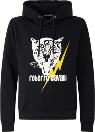 Roberto Cavalli Sweatshirt mit Jaguar und Blitz - - Sweatshirts & Hoodies - Herren - Schwarzk - L