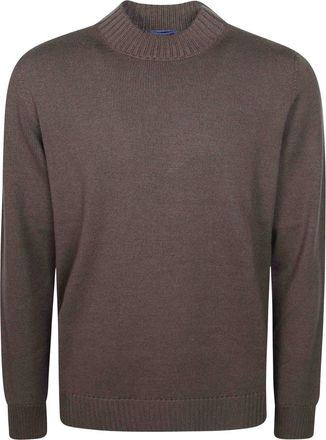 Drumohr Lupetto ML Rasato Tubico Merino Finezza 7 - Homme - Pulls - Brun - Taille: M