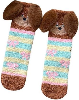 Generic Chaussettes Femme Chaussettes Chaudes Femme Chaussettes Thermiques Femme De Classique En Velours Corail Mi-Longues &Eacute;paissies Id&eacute;ales Pour Dormir Ou Re