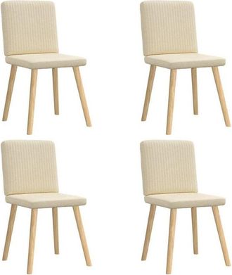 vidaXL Vidaxl - Chaises à manger lot de 4 crème tissu