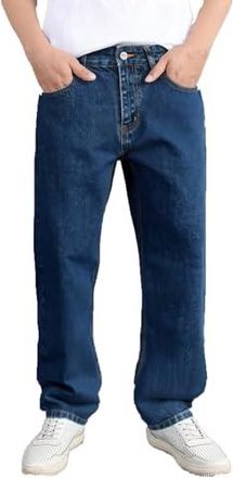 Generic Jean Homme Jeans Homme Pantalon en Jean Grande Taille Ample Taille Haute - Coupe Droite Stretch Longue Oversized, Id&eacute;al Hommes Corpulents