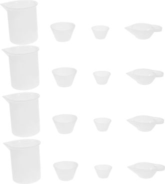 Supvox 16st&uuml;cke Teiliges Epoxidharz Silikon Becher Set F&uuml;r Diy Projekte Enth&auml;lt Messbecher Mini Becher Und Abtrennbecher F&uuml;r Schmuckherstellung Und Handgefer