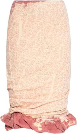 Diesel Femme, Jupes, Beige, Taille: 40 FR Ruffled Hem Midi Skirt
