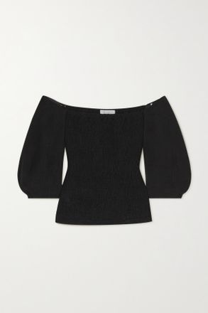 Gabriela Hearst Lyre Trägerlose Bluse Aus Leinengaze Mit Raffungen - Schwarz