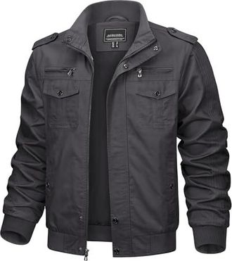 KEFITEVD Veste Militaire Homme Hiver Coton Veste léger Décontractée Chaud Veste dextérieur Tactique Armée Cargo Veste Randonnée Voyage Travail Coupe-Vent Outdo