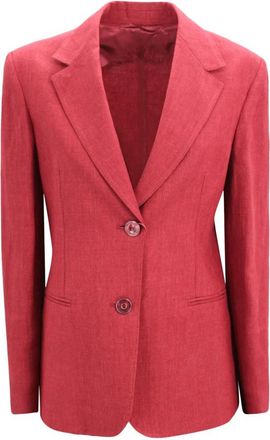 Max Mara Femme, Vestes, Rouge, Taille: 36 FR Batavia Linen Blazer