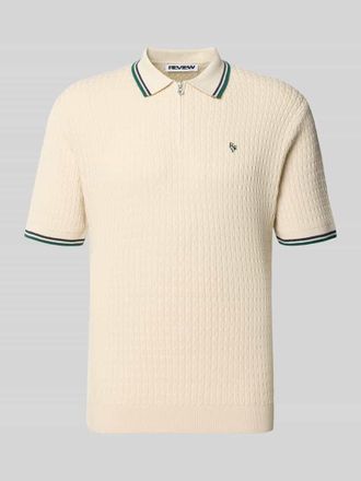 Review Slim Fit Poloshirt in Strick-Optik