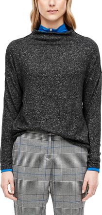 s.Oliver Damen 14.912.31.6947 Langarmshirt, Grau (Black Melange 9898), (Herstellergr&ouml;&szlig;e:42)