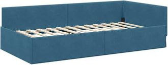 vidaXL Cadre de lit dangle avec t&ecirc;te de lit Bleu 90 x 190 cm vidaXL