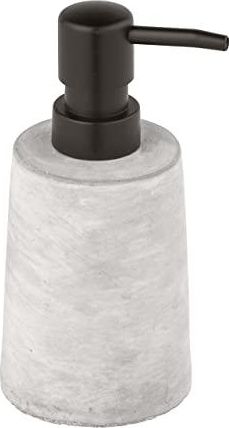 WENKO Seifenspender Villena, nachfüllbarer Spender für Handseife aus stabilem Beton, Spülmittelspender in rustikaler Natursteinoptik, Maße: 8,2 x 15,9 x 7,2