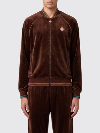 Casablanca Sweat-shirt bomber en velours avec fermeture zipp&eacute;e et logo