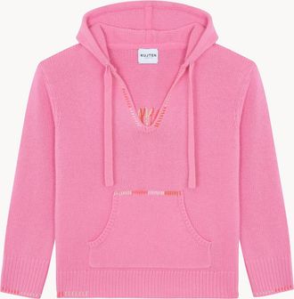 Kujten Sweat &agrave; capuche en cachemire avec pompon - Pull Hoodie Solmar