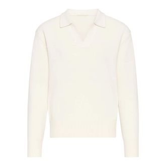 Paolo Pecora Merinowolle Polo Shirt Creme - - Knitwear - Herren - Beige - XL