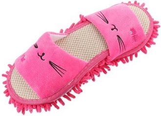 Garneck Serpill&egrave;res Lavables pour Femmes Pantoufles de Nettoyage Douces et R&eacute;utilisables pour Sols Int&eacute;rieur Motif Animal