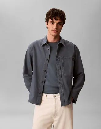 Calvin Klein Jeans Veste-chemise en toile - Bleu