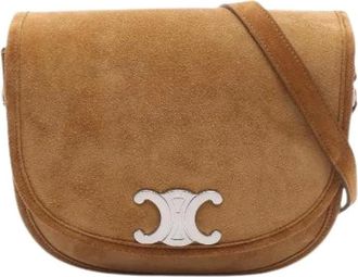 Celine Pre-owned Sac bandouli&egrave;re Triomphe en daim - Femme - Pre-owned - Brun - Taille: ONE Size