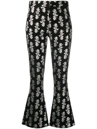 16Arlington pantalon &eacute;vas&eacute; &agrave; motif m&eacute;tallis&eacute; - Noir