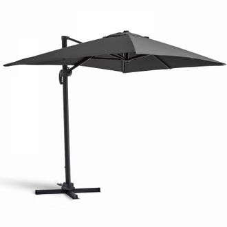 Oviala Parasol d&eacute;port&eacute; rotatif 2x3m en aluminium gris anthracite