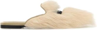 Dolce & Gabbana Femme, Chaussures, Beige, Taille: 40 EU Mules en Daim et Shearling