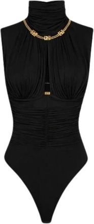 Elisabetta Franchi Femme, Tops, Noir, Taille: 42 FR Body avec Collier Cha&icirc;ne