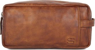 Spikes & Sparrow Leather Toiletry Bag - Pecos- Brandy Cognac