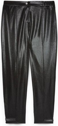 Fiorella Rubino Femme, Pantalons, Noir, Taille: 36 FR Pantalon carotte en jersey lurex