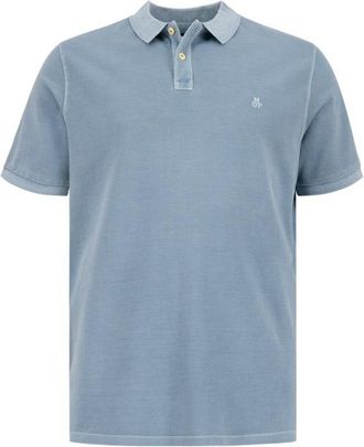Marc O'Polo Herren Polo-Shirt blau Baumwoll-Piqu&eacute;